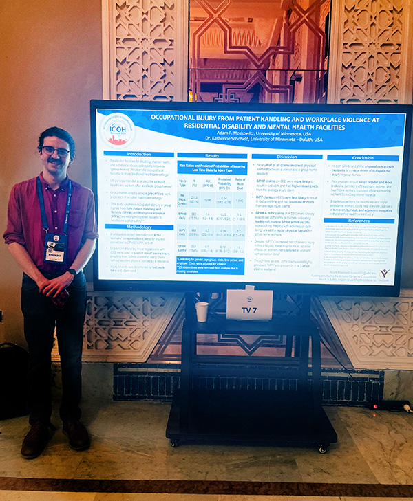 Adam Moskowitz, a recent PhD graduate of the Occupational Health ...